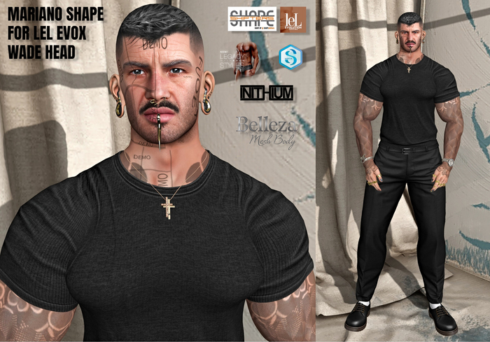 Second Life Marketplace - [SHAPEshifters] MARIANO V1+2 SHAPE 4 LEL EVOX WADE INCL KARIOS
